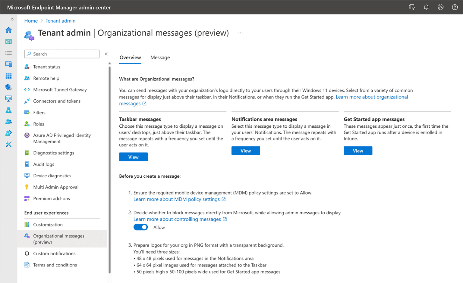 Les messages organisationnels arrivent dans Windows 11 avec Intune ...
